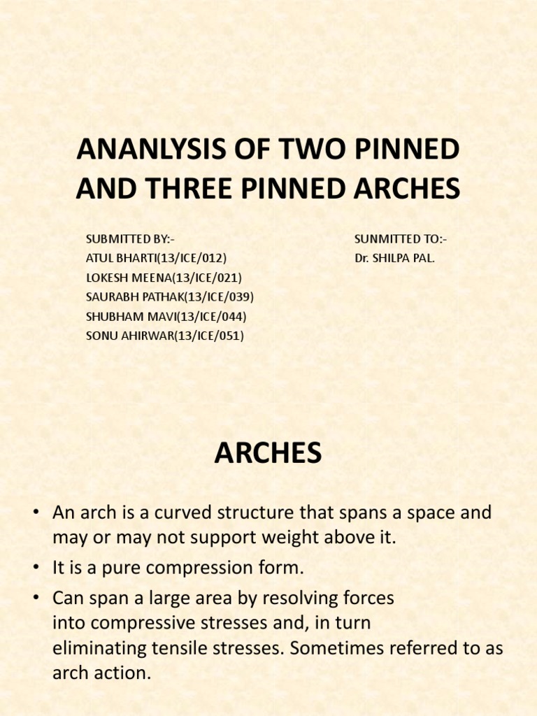 Two & Three Pinned Arches Analysis | PDF | Applied And ...