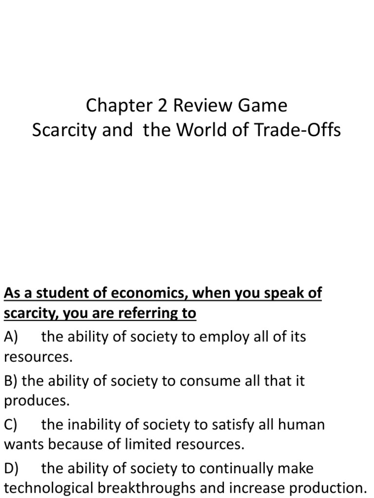 Scarcity and Trade-Offs in Economics | PDF | Factors Of Production ...