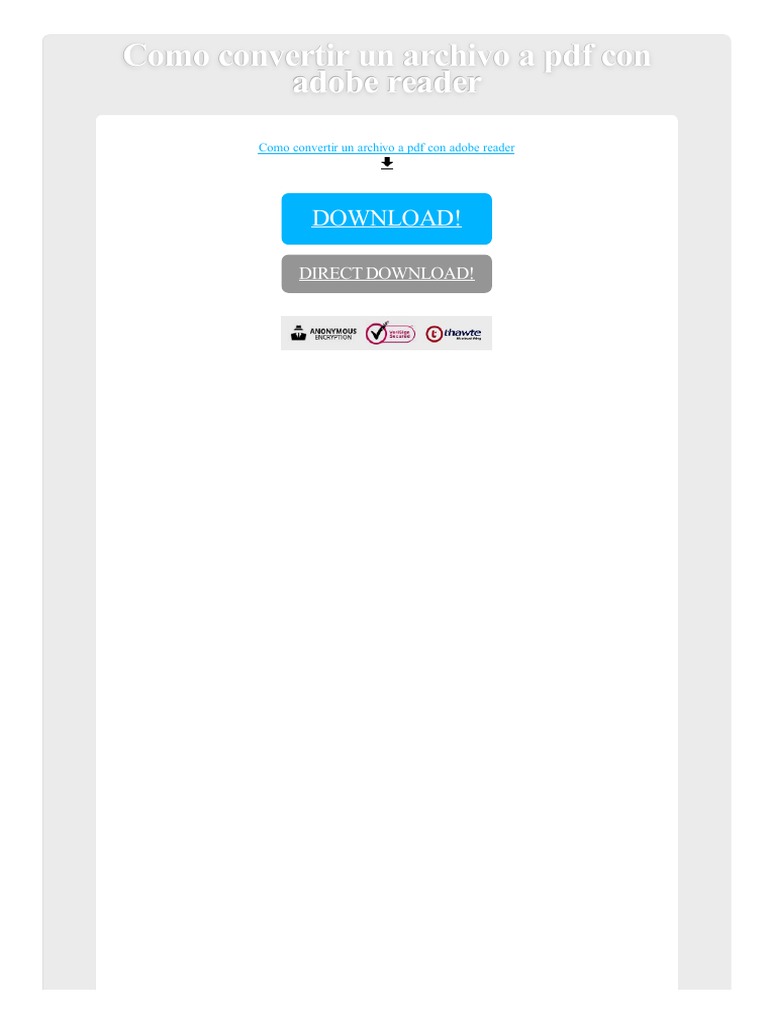Como Convertir Un Archivo A PDF Con Adobe Reader | PDF | Adobe Systems ...