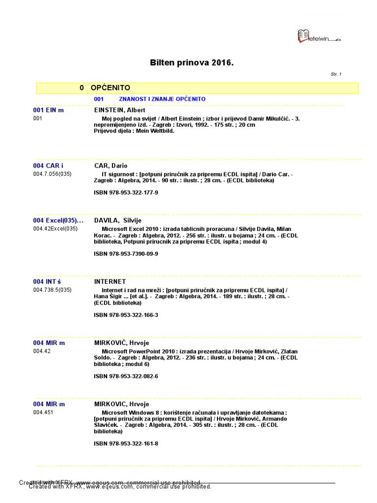 Bilten Prinova 2016. | PDF