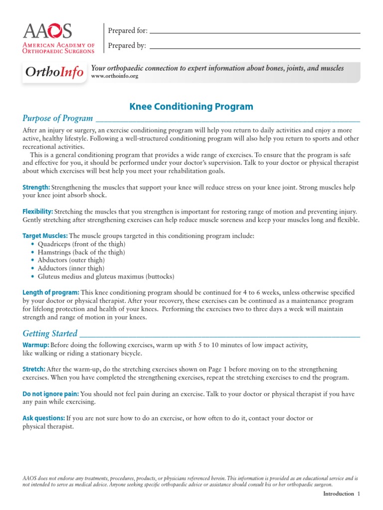 Knee Conditioning Program | PDF