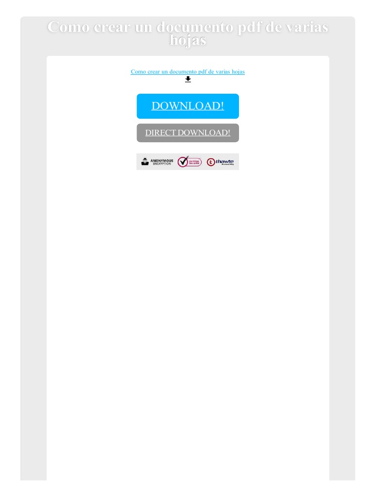Como Crear Un Documento PDF de Varias Hojas | PDF | Formato de ...