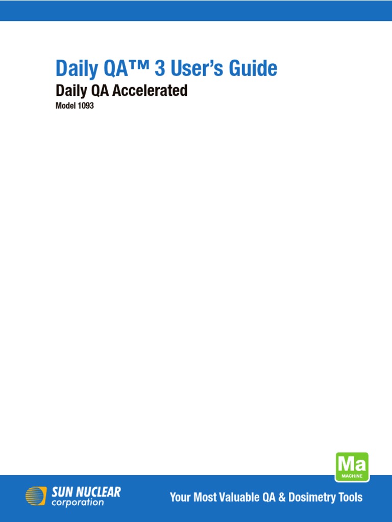 Daily QA™ 3 User's Guide | PDF | Calibration | Installation (Computer Programs)
