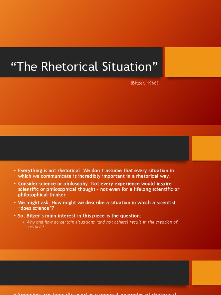 03 Bitzer-notes-The Rhetorical Situation | PDF | Rhetoric | Discourse