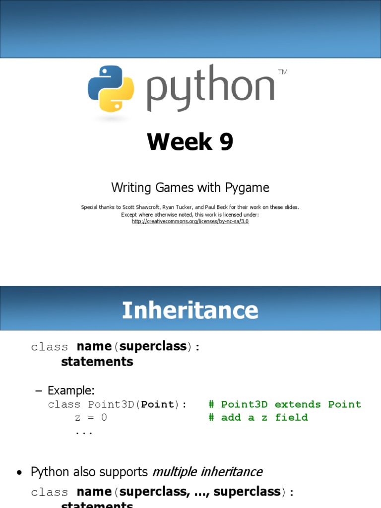 Week 9: Writing Games With Pygame | PDF | Computing | Software