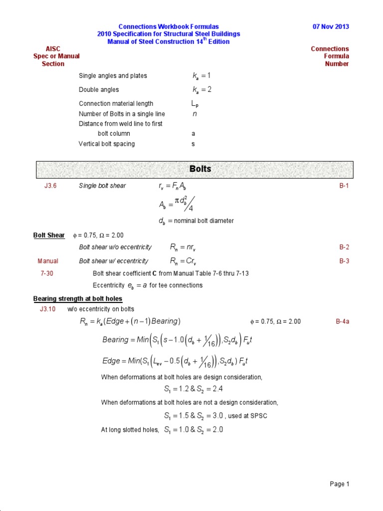 AISC Formulas 2010 PDF | PDF