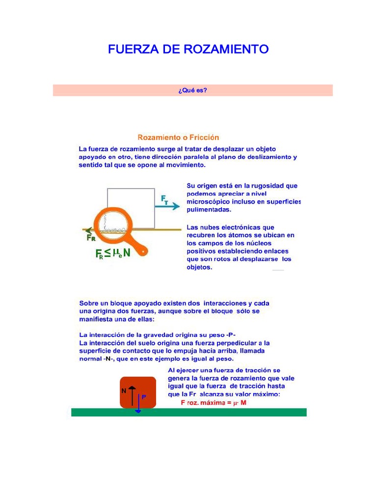 Fuerza de Rozamiento y Coeficientes | PDF