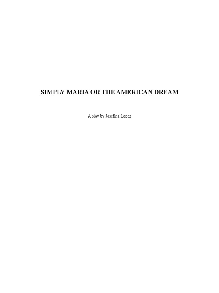 Simply Maria or The American Dream | PDF