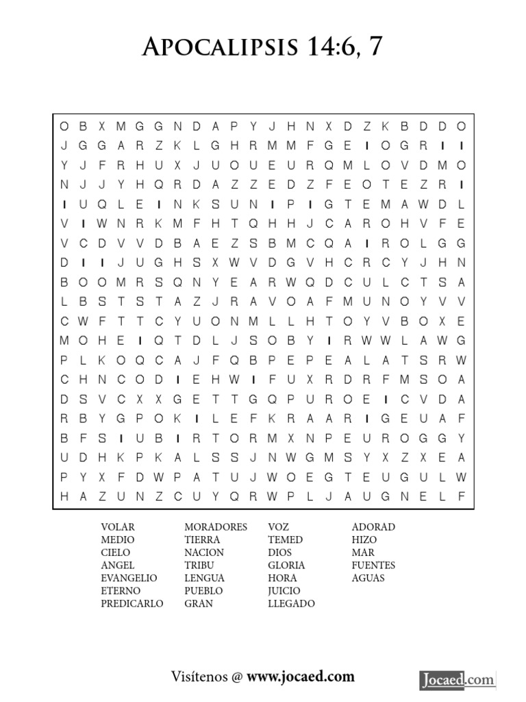 Sopa de Letras - Juego Biblico PDF | PDF | Contenido del Nuevo ...