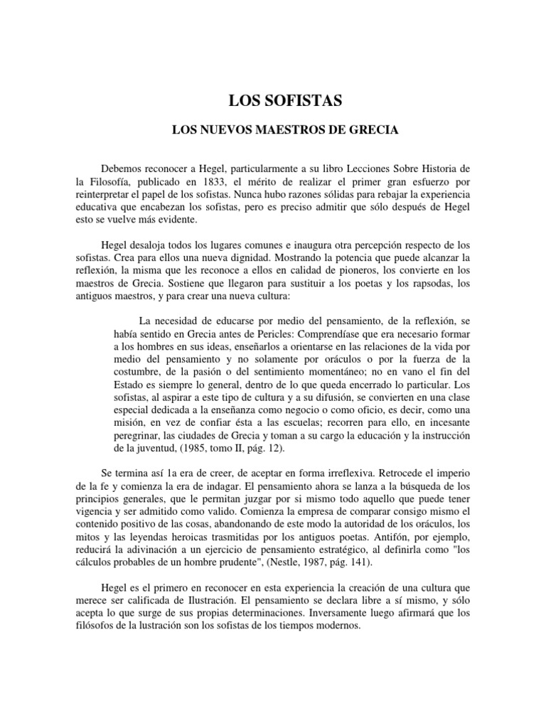 LOS SOFISTAS.pdf | Platón | Verdad | Prueba gratuita de 30 días | Scribd