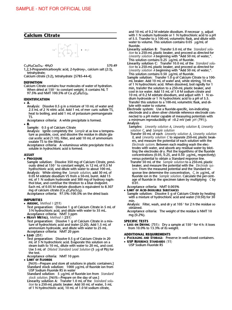 Sample Monograph | Acid | Ph