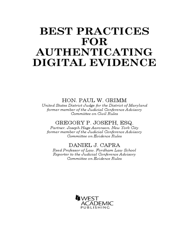 Authenticating Digital Evidence | PDF | Evidence (Law) | Authentication