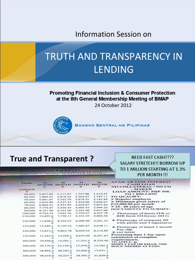 Truth and Transparency in Lending | PDF | Truth In Lending Act | Loans