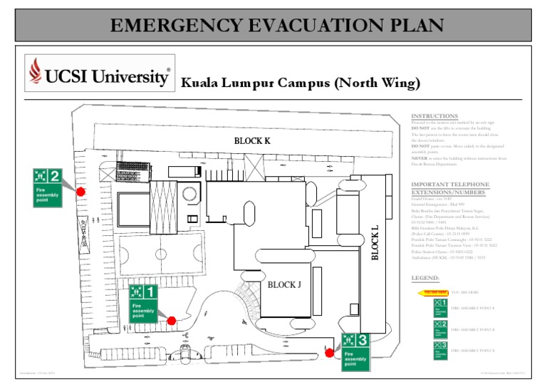 UCSI 2017 NW - Emergency Evacuation Plan | PDF | Emergency Management ...