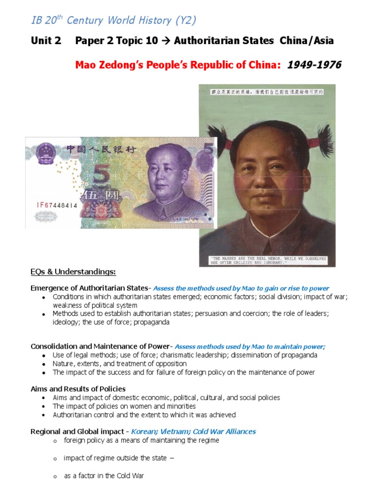 Mao Zedong's Authoritarian China (1949-1976) | PDF | Mao Zedong | Deng ...