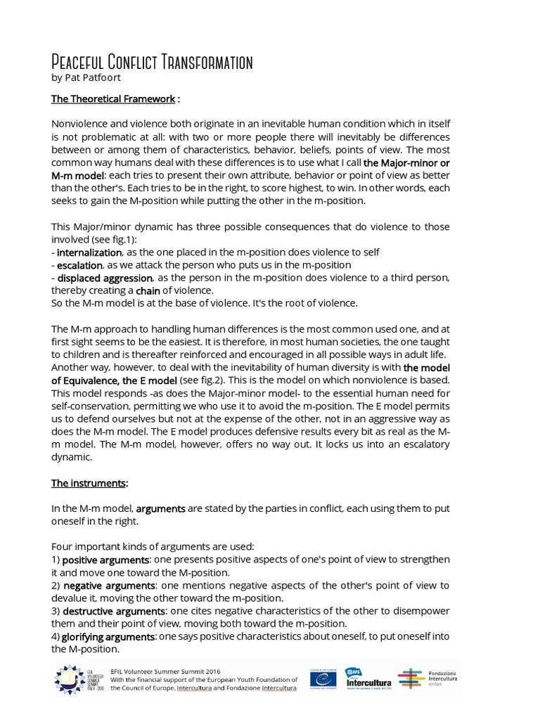 Pat Patfoort - Peaceful Conflict Transformation - Workshop Outcome ...