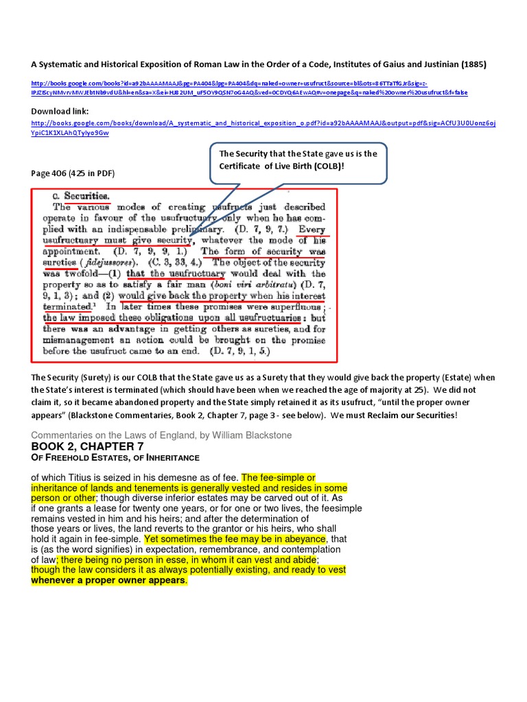 Usufructuary Must Give Security Surety To Owner | PDF | Fee Simple ...