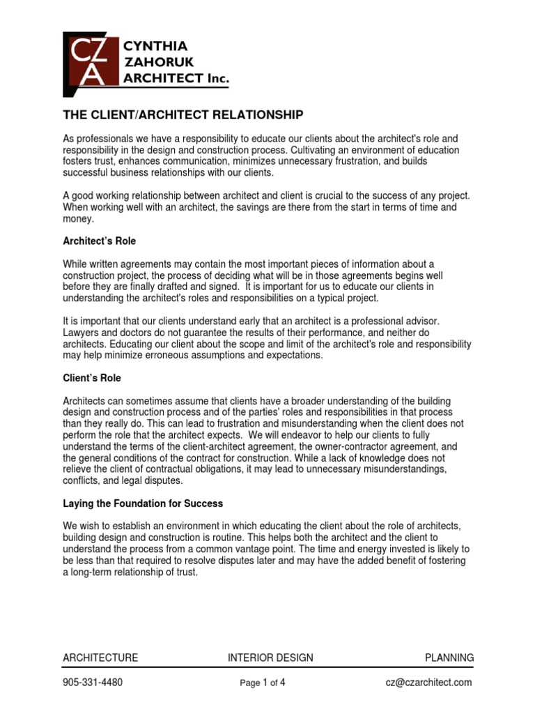 Understanding Client-Architect Roles | PDF | Architect | Professional ...