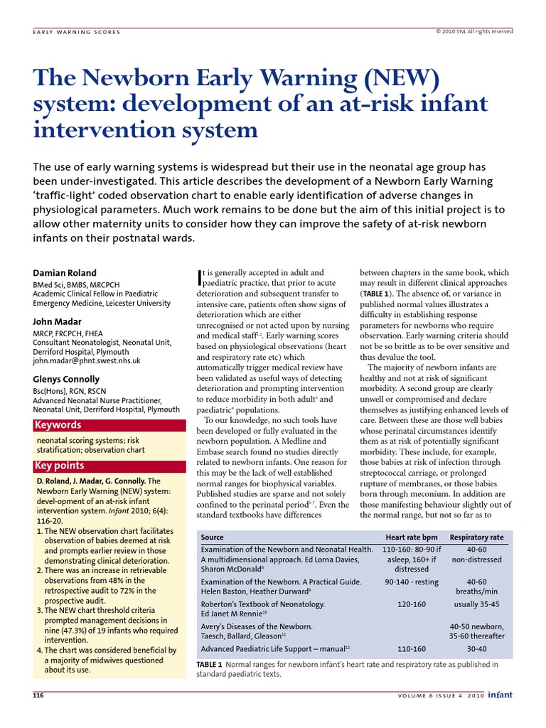 The Newborn Early Warning (NEW) System: Development of An At-Risk ...