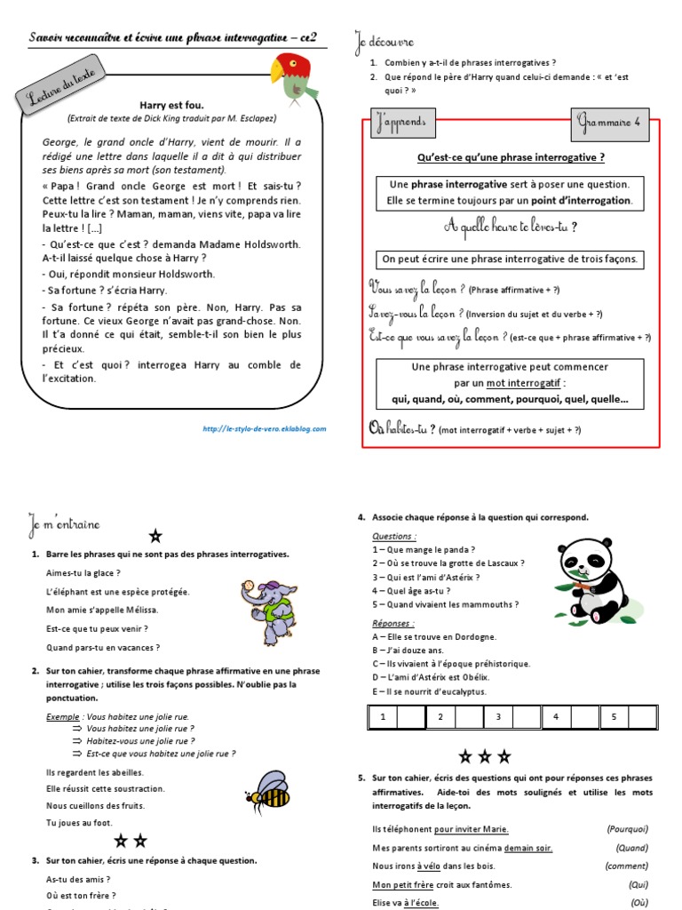 4-Reconnaitre-et-ecrire-des-phrases-interrogatives.pdf | Question | Phrase