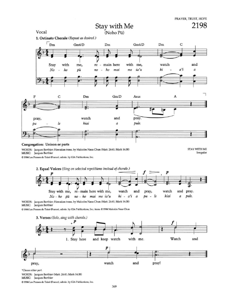 Stay With Me Taize | PDF