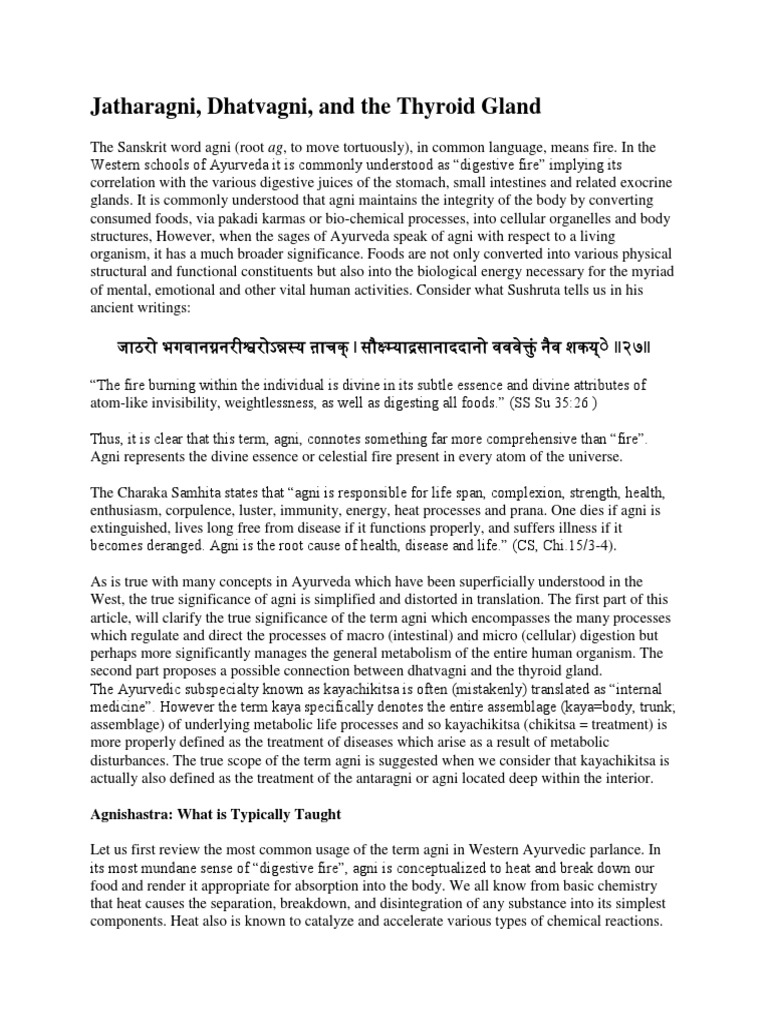 Jatharagni and Thairoid Gland | PDF | Hormone | Thyroid
