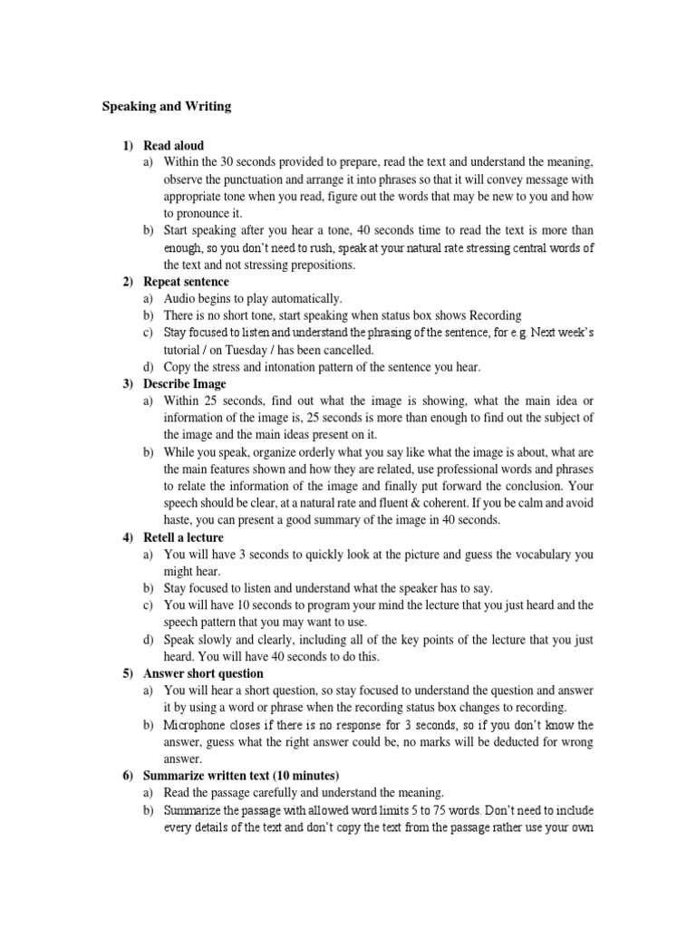 PTE Score Guide | PDF | Vocabulary | Speech