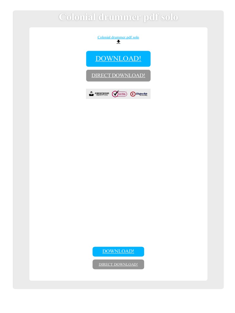 Colonial Drummer PDF Solo | PDF | Drum Kit | Music Technology