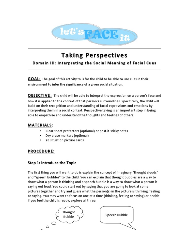Taking Perspectives | PDF | Thought | Empathy