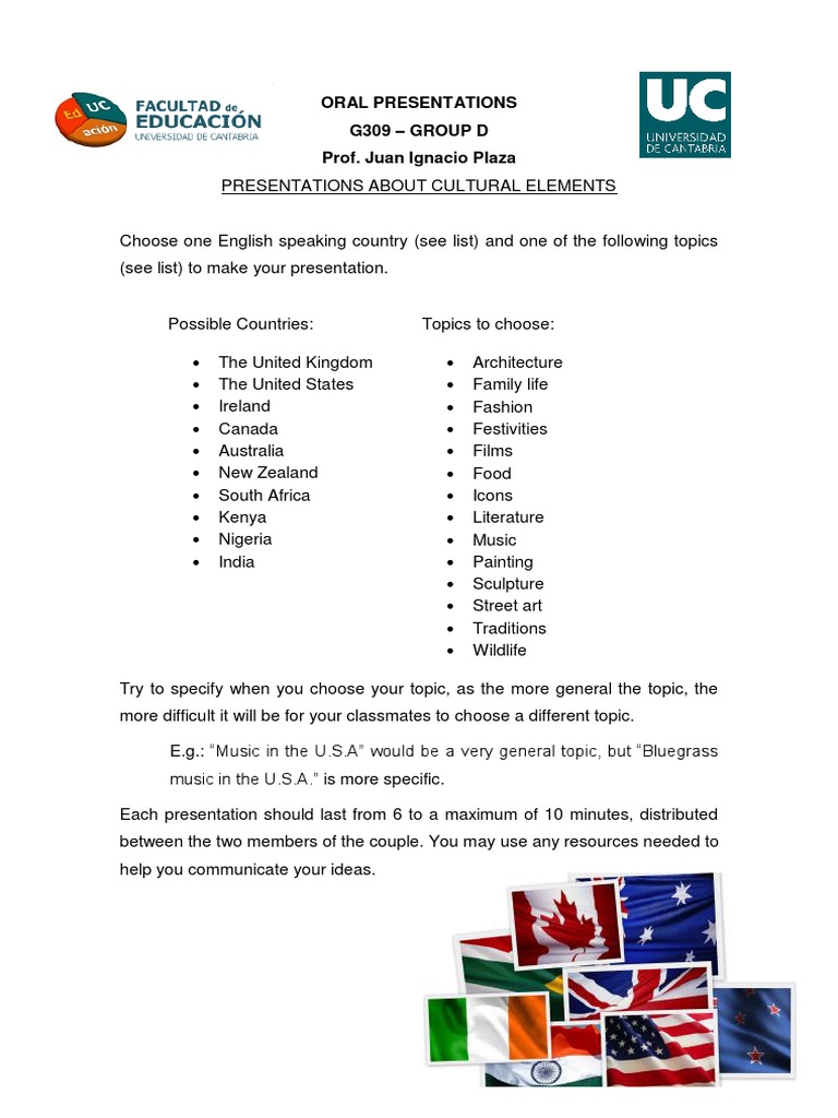Oral Presentations G309 - Group D Prof. Juan Ignacio Plaza | PDF ...