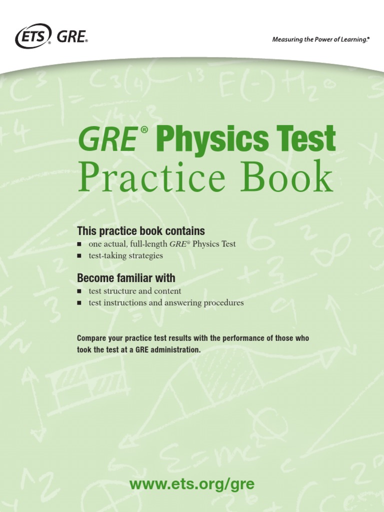 GRE Physics Test: Practice Book | PDF | Graduate Record Examinations ...