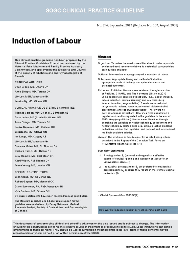 CPG Induction of Labor PDF | PDF | Evidence Based Medicine | Childbirth
