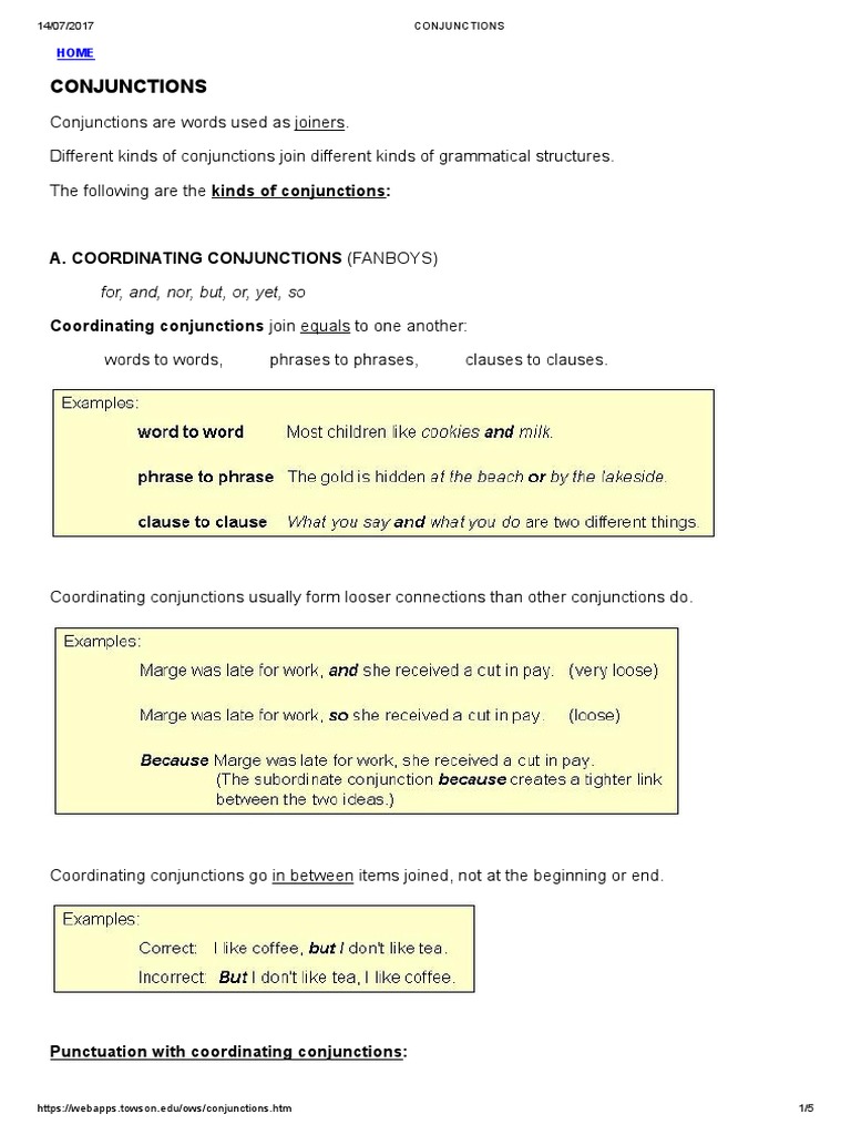 Topic 1 Conjunctions | PDF | Comma | Linguistic Typology
