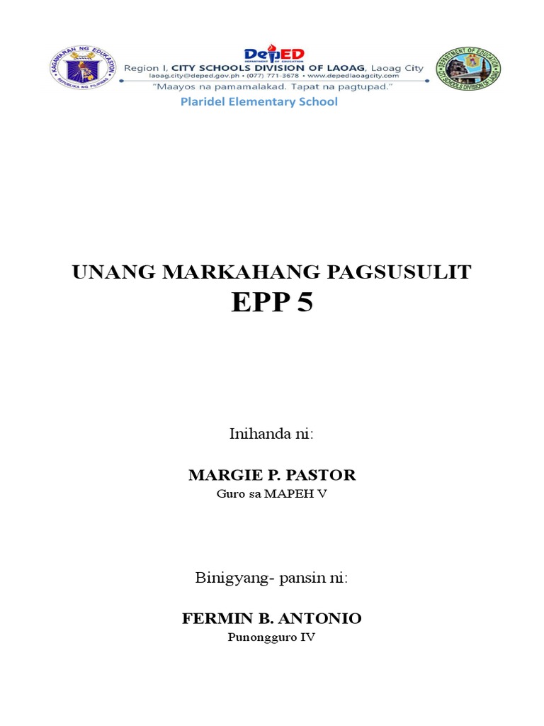 1st Grading EPP 5 | PDF
