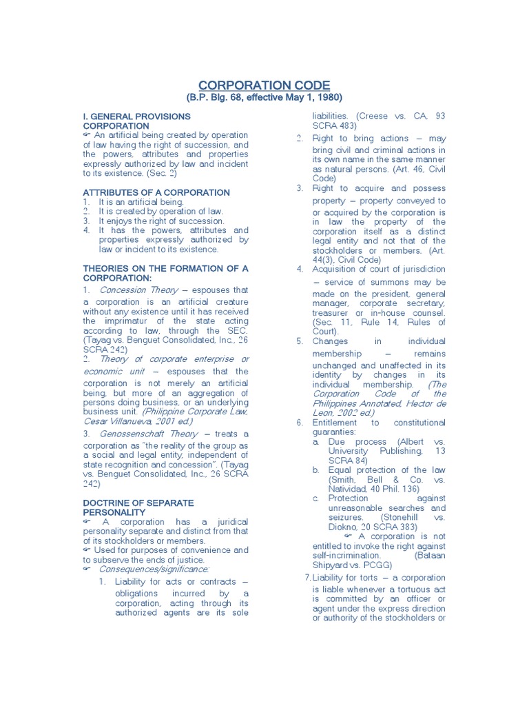 Corporation Code | PDF