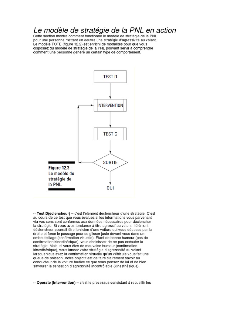 Stratégie PNL : Modèle TOTE en action | PDF | Programmation neuro ...