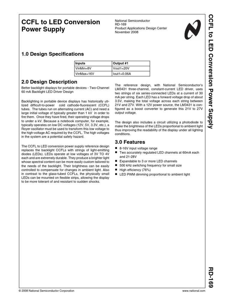 CFL To LED Conversion PwrSupply | PDF | Light Emitting Diode | Power Supply