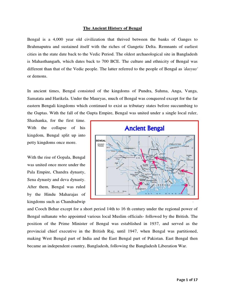 The Ancient History of Bengal | PDF | Mughal Empire | Partition Of India