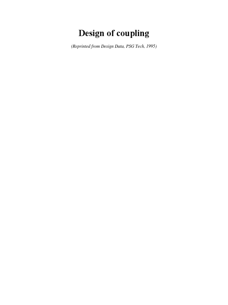 Design of Coupling: (Reprinted From Design Data, PSG Tech, 1995) | PDF
