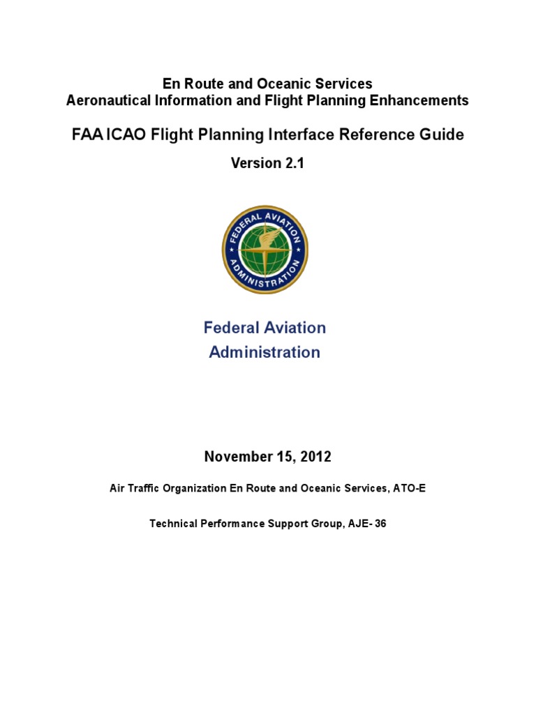 FAA ICAO Flight Planning Interface Ref Guide | Air Traffic Control ...