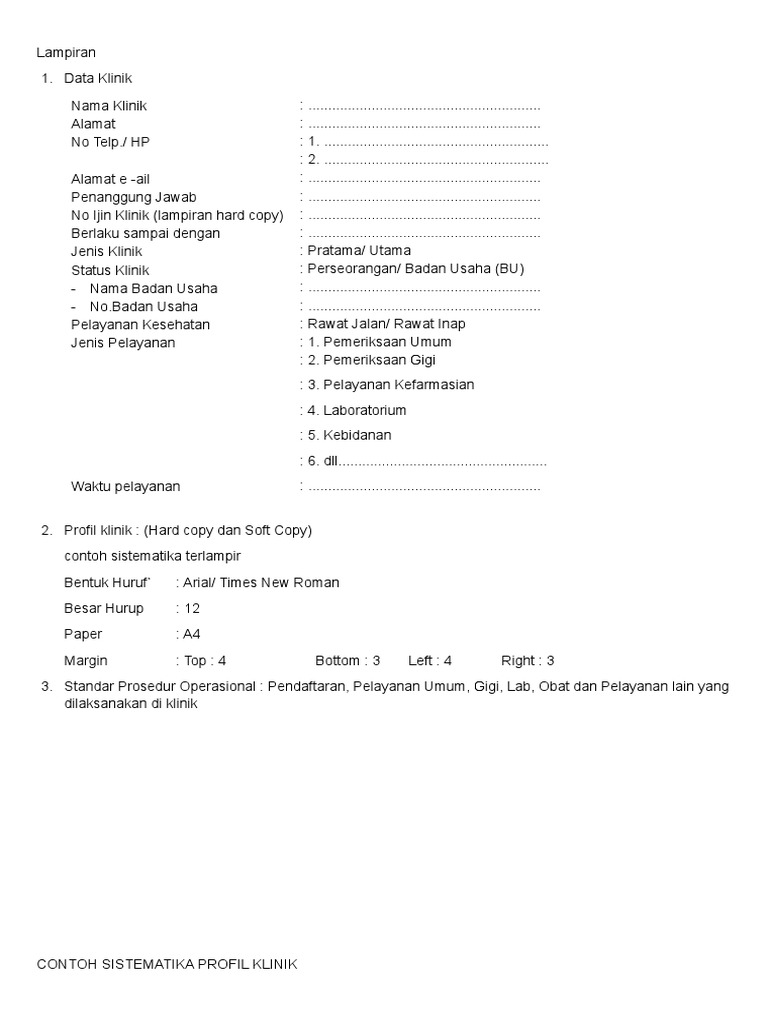 Form Data Klinik | PDF