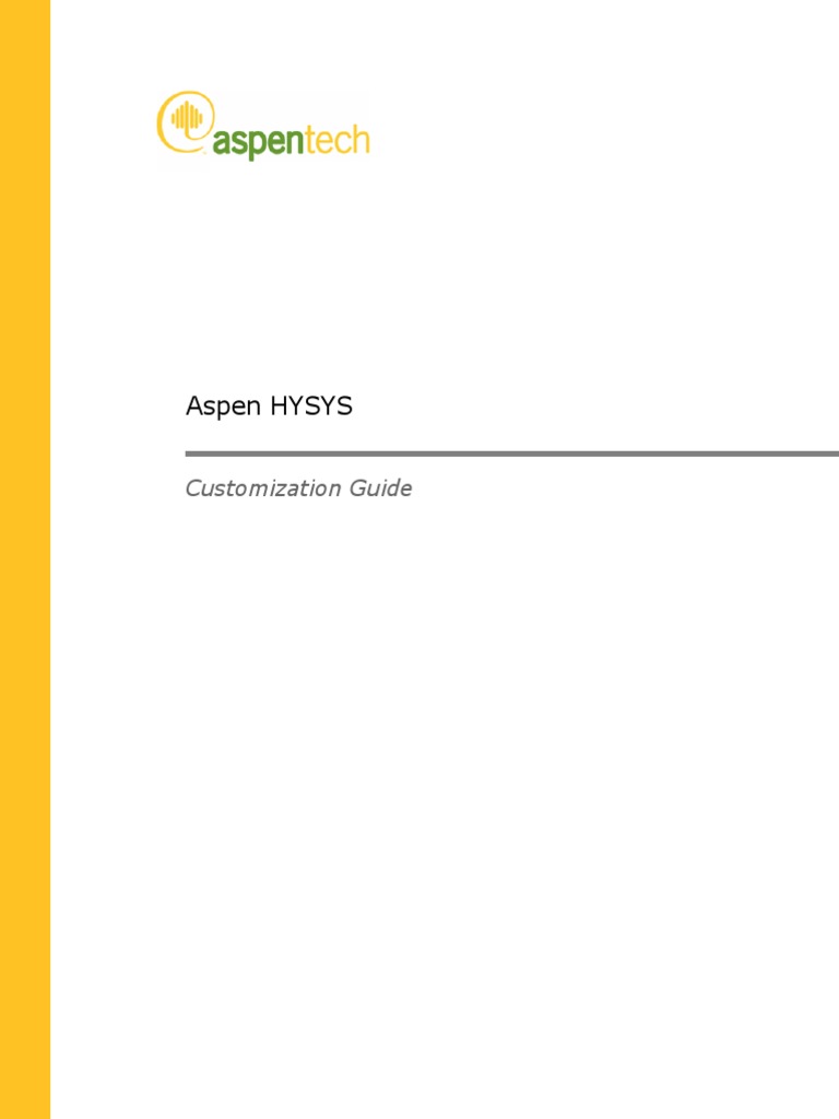 Aspen Customization and Automation Study With Details PDF | PDF