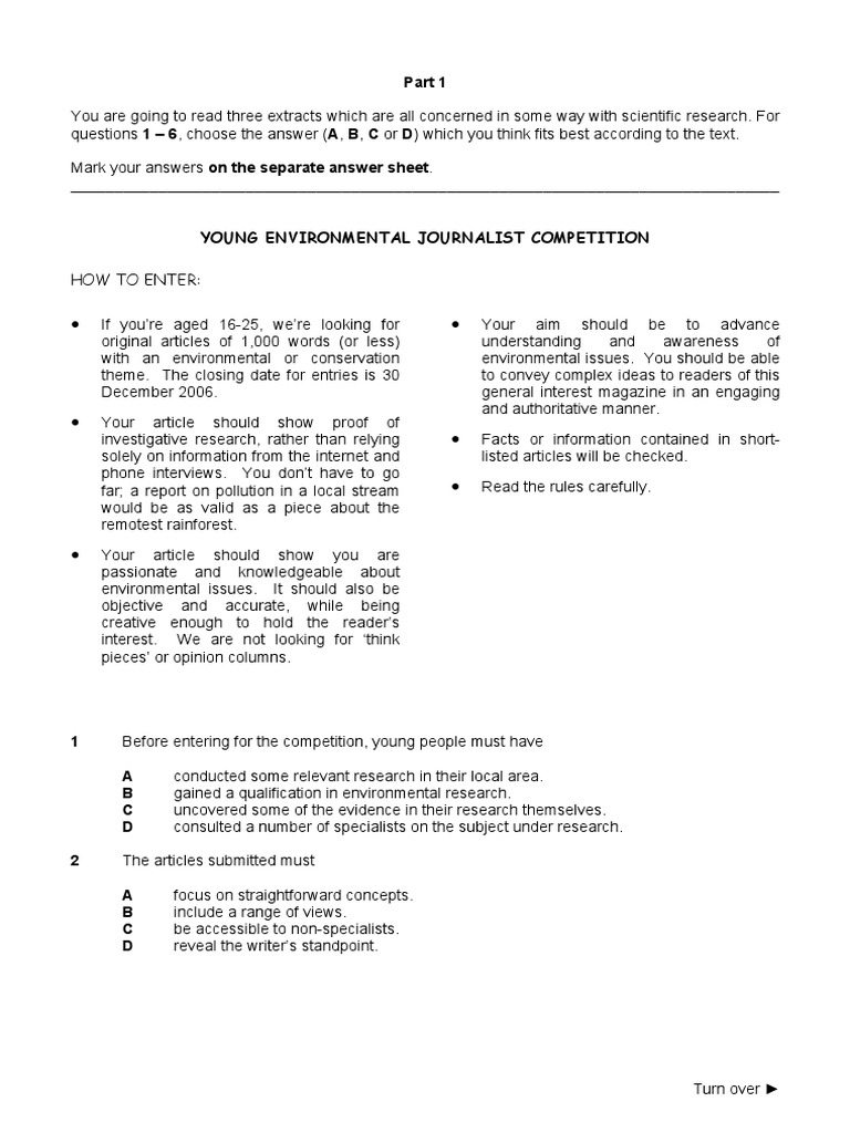 CAE Reading Full Test Teacher Handbook 08 PDF | PDF | Fundamental ...