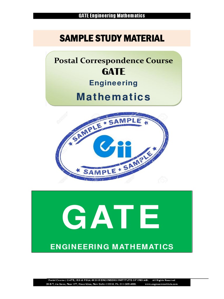 GATE Engineering Mathematics Material | PDF | Matrix (Mathematics ...