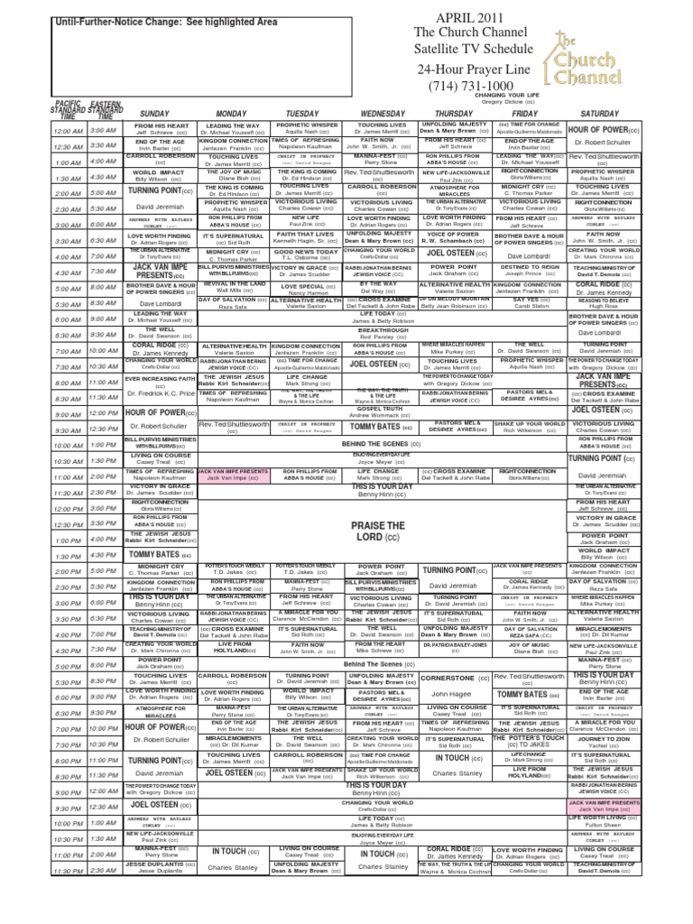 Church Scheduleschedule | Christian Religious Leaders | Evangelicalism