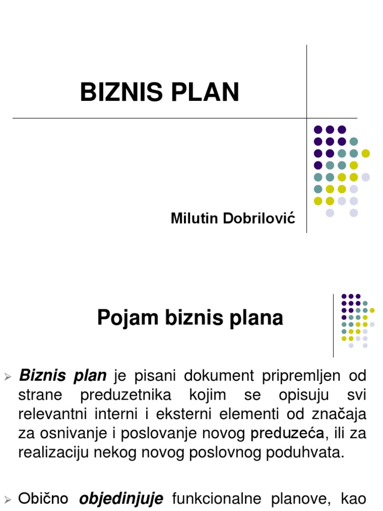Poslovni Plan Vezbe | PDF