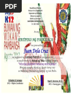 Certificate of Appreciation-Final Template - Tagalog-Edited | PDF