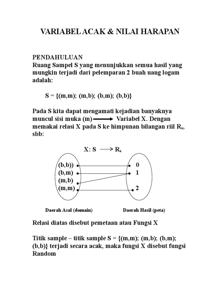 Var Acak & Nilai Harapan | PDF | Metode & Bahan Ajar