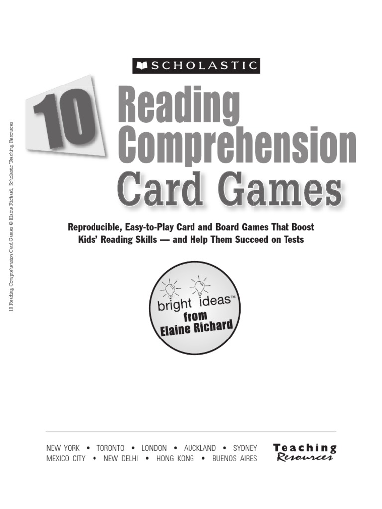 10 Reading Comprehension Card Games G3-5 PDF | PDF