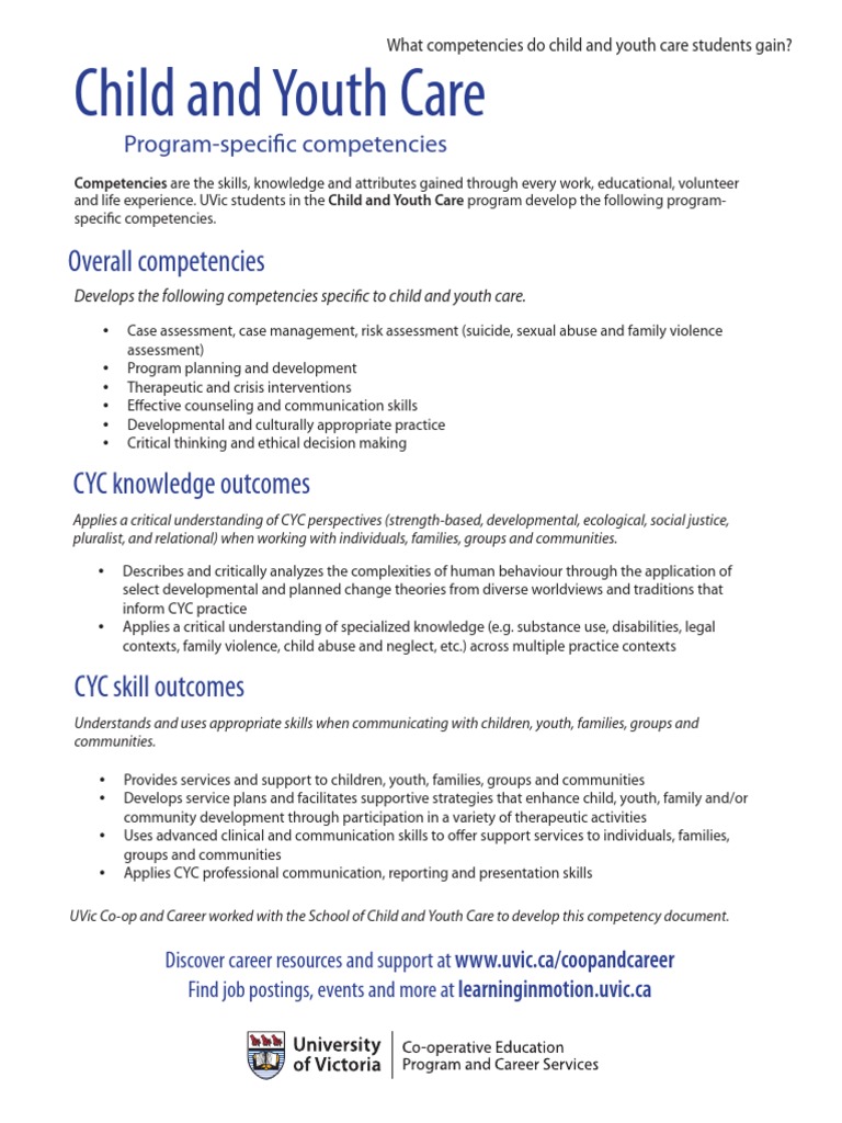 Child and Youth Care: Overall Competencies | PDF | Career & Growth